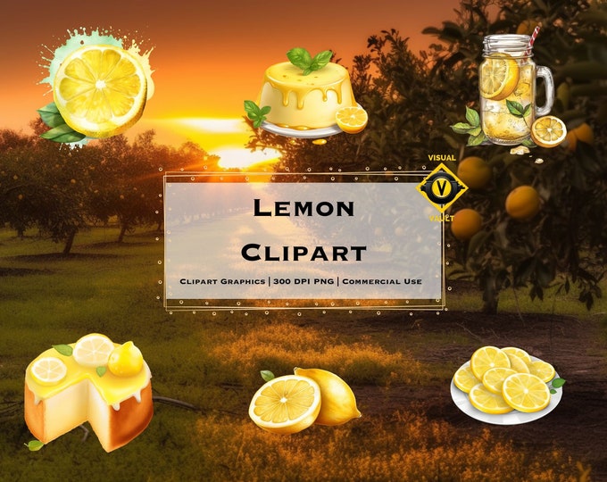 Watercolor Lemon Clipart - PNG - Instant Download - Commercial Use ...