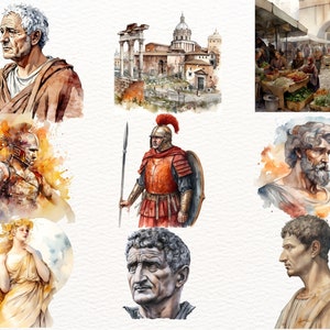 Ancient Rome Watercolor Clipart, Ancient Rome Clipart Set, Ancient Rome ...