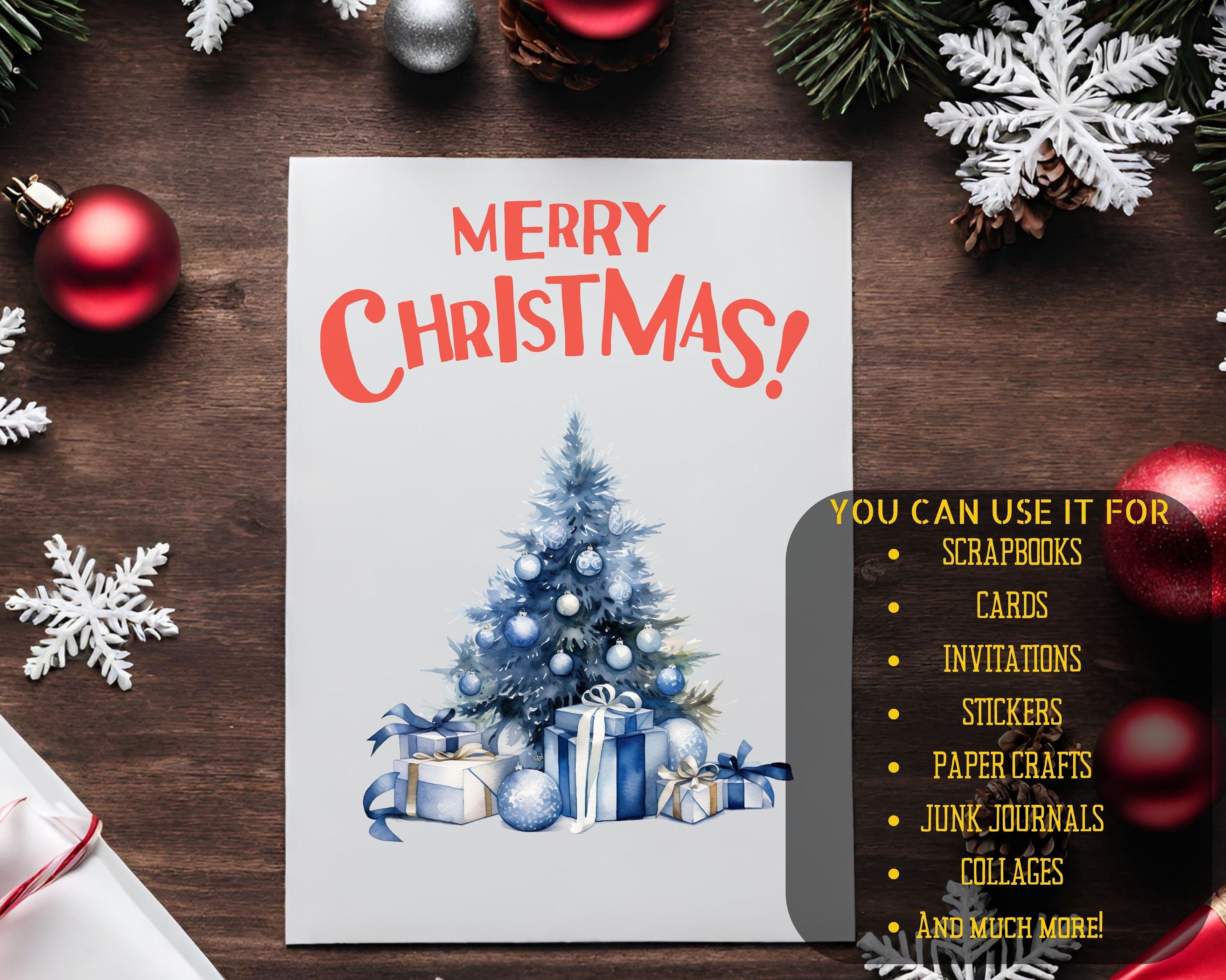 Christmas Tree Clipart Bundle 11 Images, Watercolor Pine Tree Clipart ...