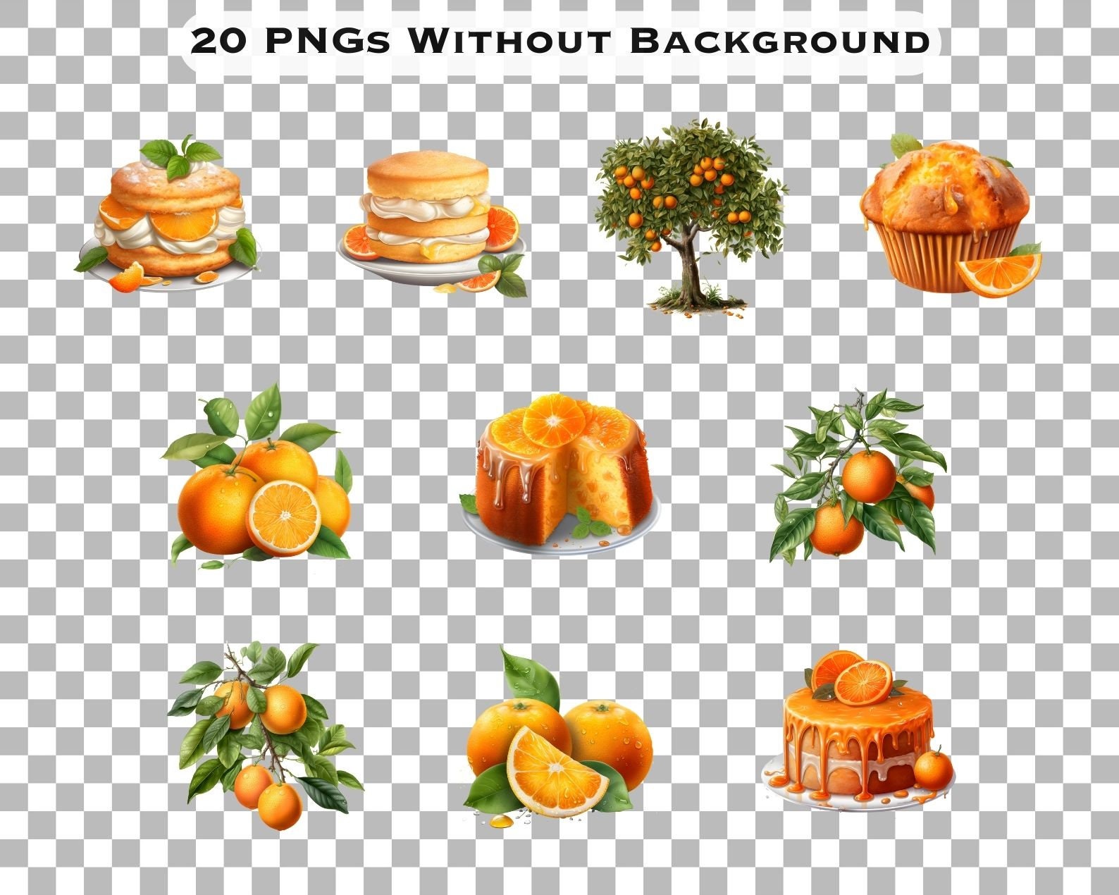 Watercolor Orange Clipart, Colorful Fruits Clipart, Fruit Graphic ...