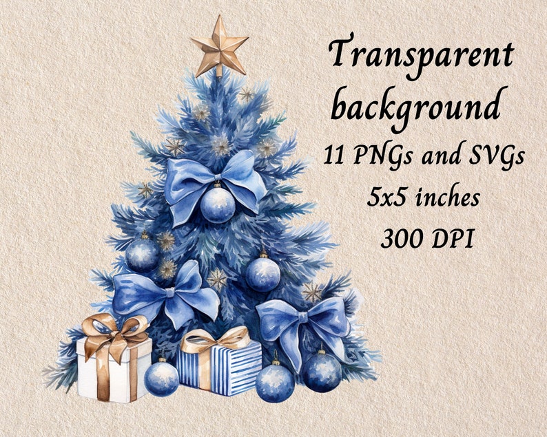 Christmas Tree Clipart Bundle 11 Images, Watercolor Pine Tree Clipart ...