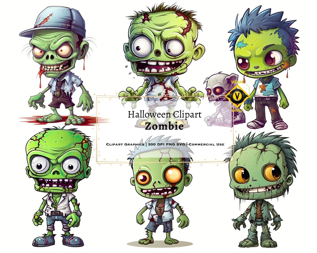 Halloween Zombies Watercolor Clipart, Zombies Watercolor Clipart ...