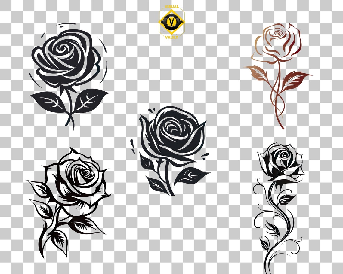 20 Rose Svg Designs Rose Svg Rose Bundle Floral Svg Bundle Geometric ...