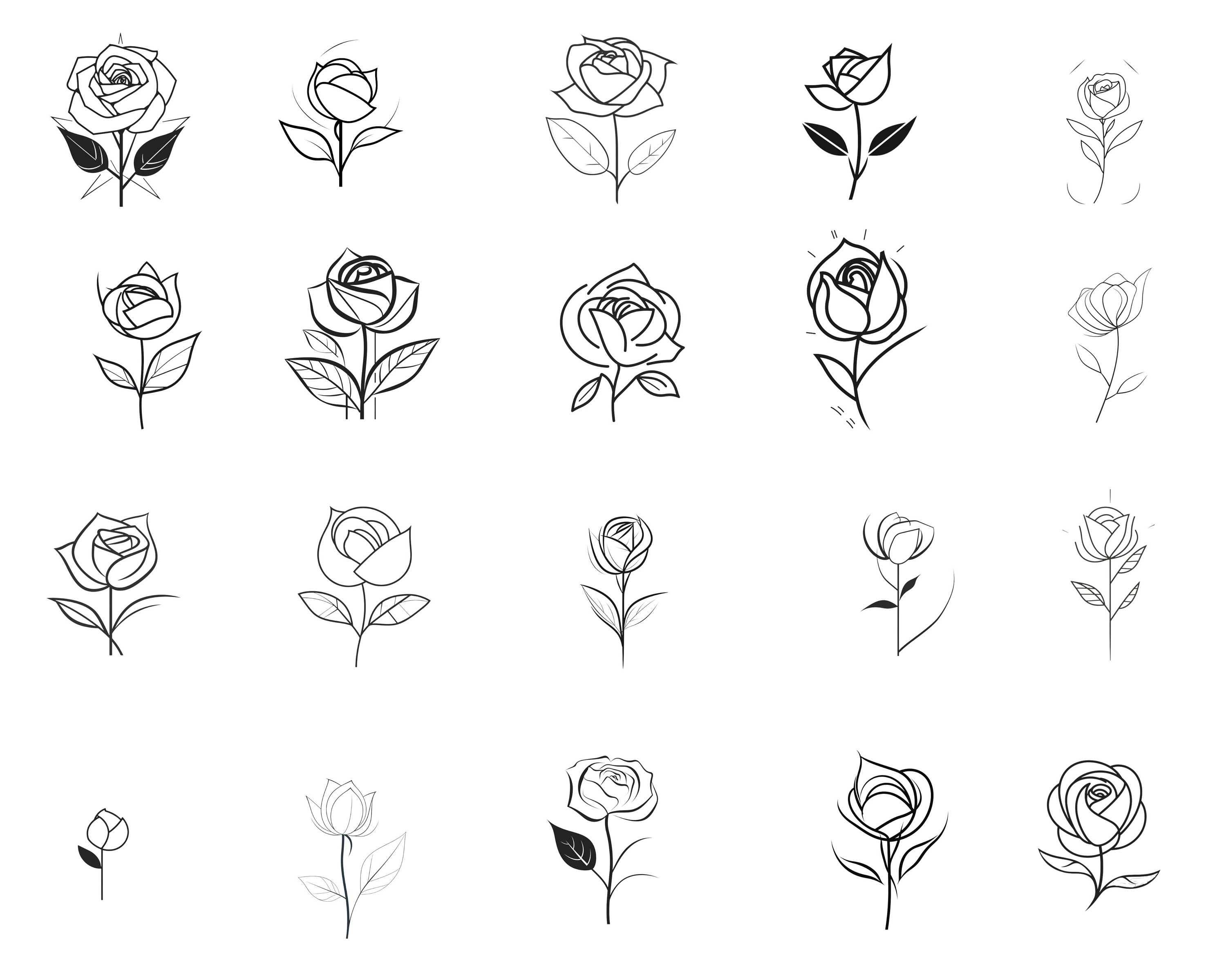 50 Rose Svg Designs | Rose Svg | Rose Bundle | Floral Svg Bundle ...