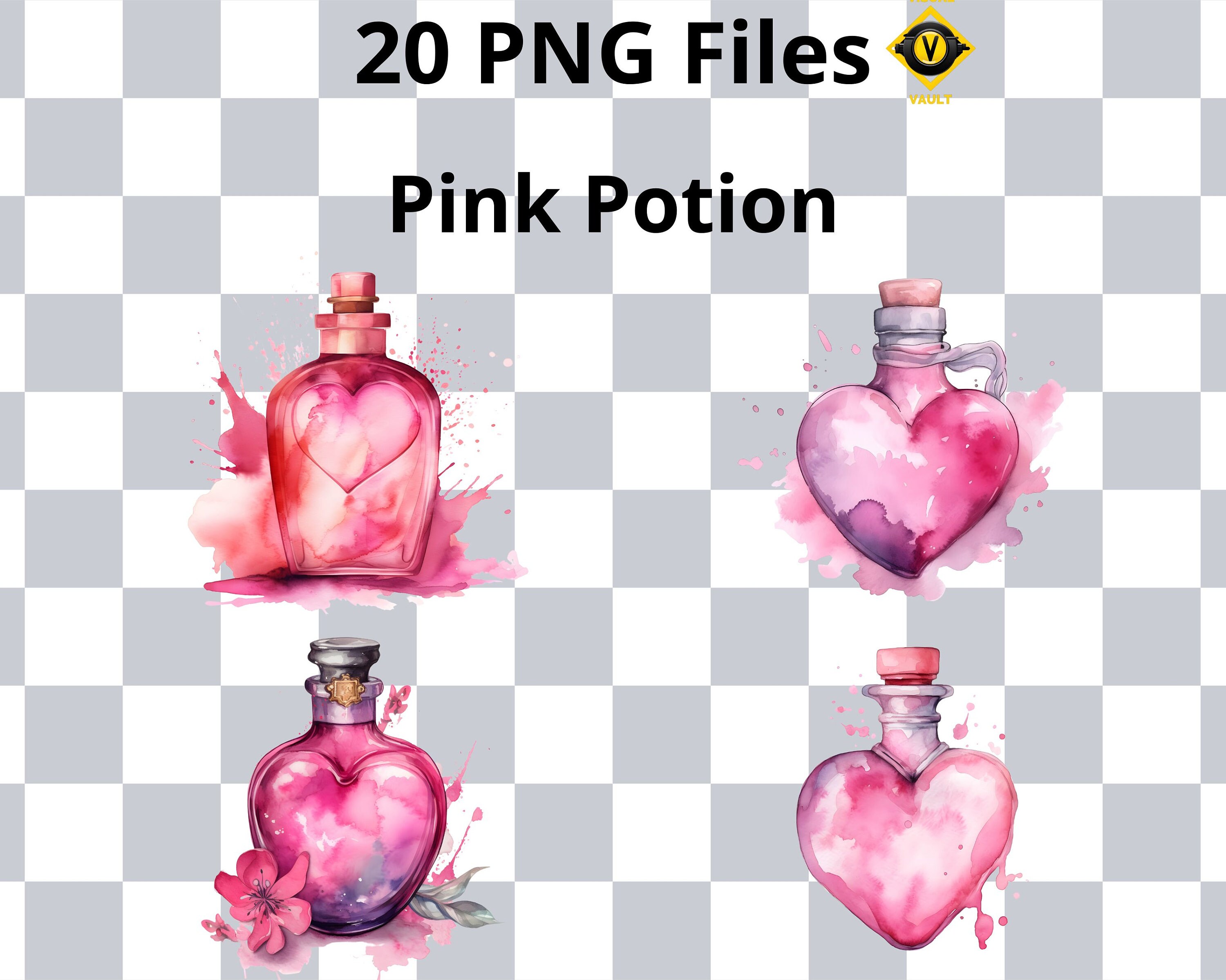 Magic Potions Watercolor Clipart, Magic School Potions Clipart, Wizard ...