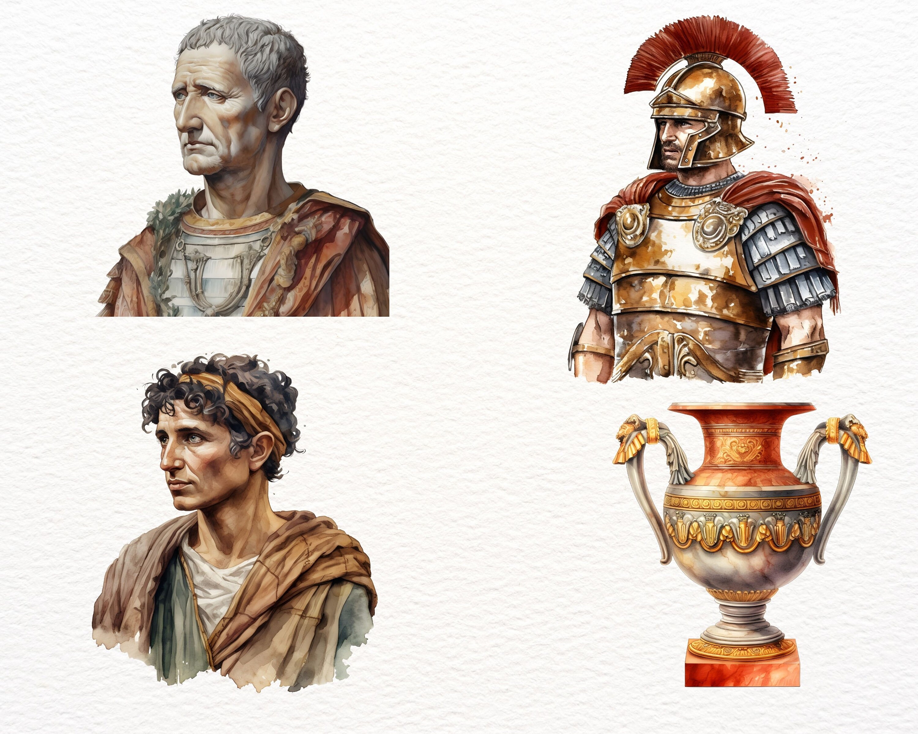 Ancient Rome Watercolor Clipart, Ancient Rome Clipart Set, Ancient Rome ...
