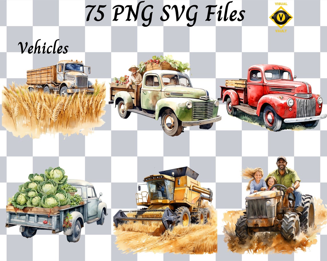 Farm Life Clipart Bundle Farm Life Watercolor Clipart Farm - Etsy