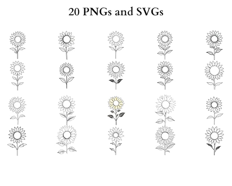 20 Sunflower Svg Designs, Sunflower Svg, Sunflower Bundle, Floral Svg ...