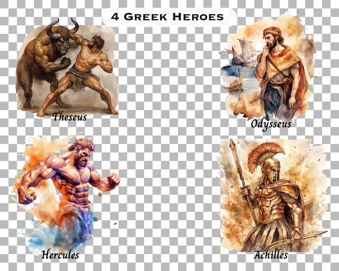 Greek Gods Watercolor Clipart Greek Watercolor Clipart Greek - Etsy