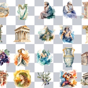 Ancient Civilizations Clipart Bundle, Egypt History Watercolor Clipart ...