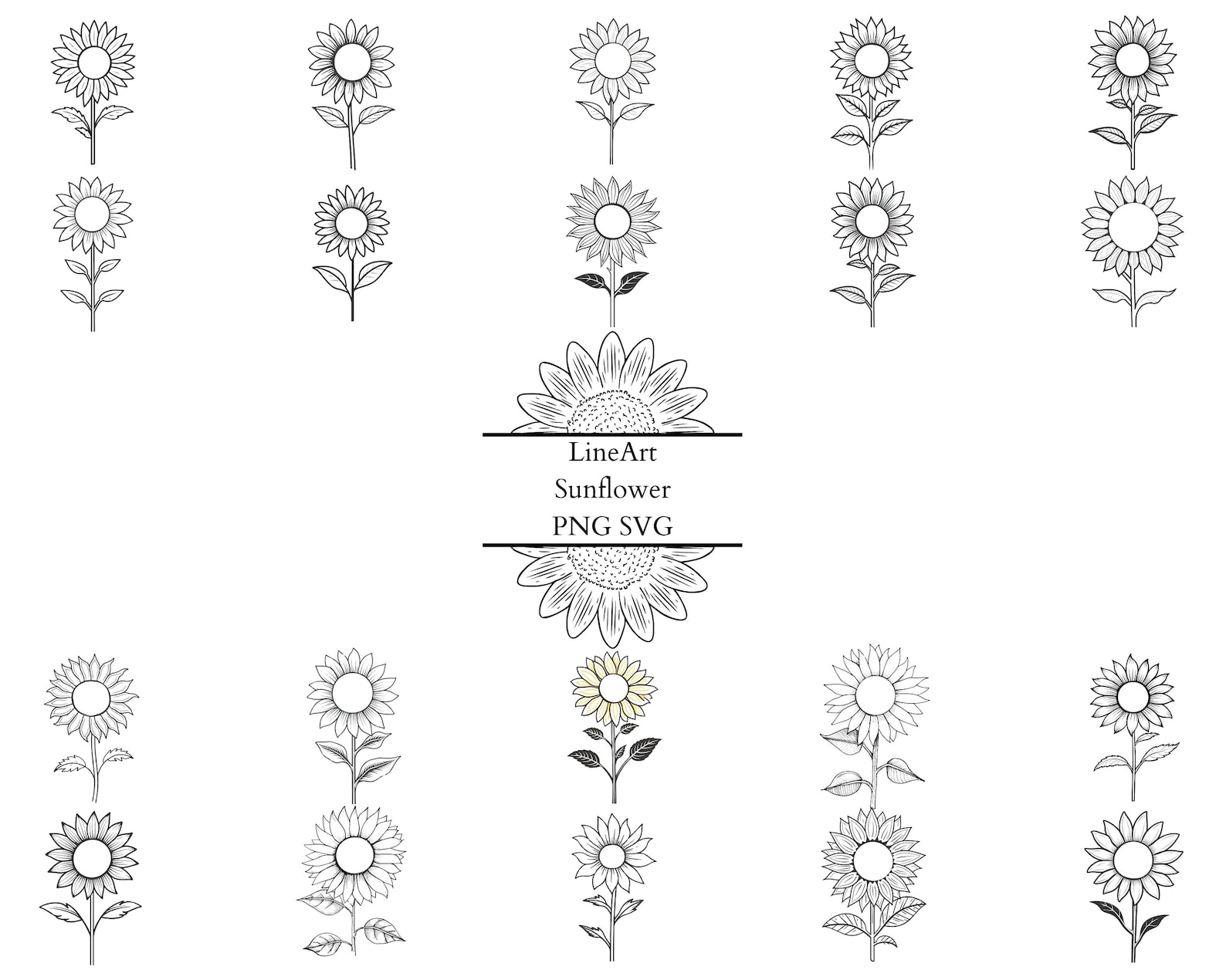 20 Sunflower Svg Designs, Sunflower Svg, Sunflower Bundle, Floral Svg ...
