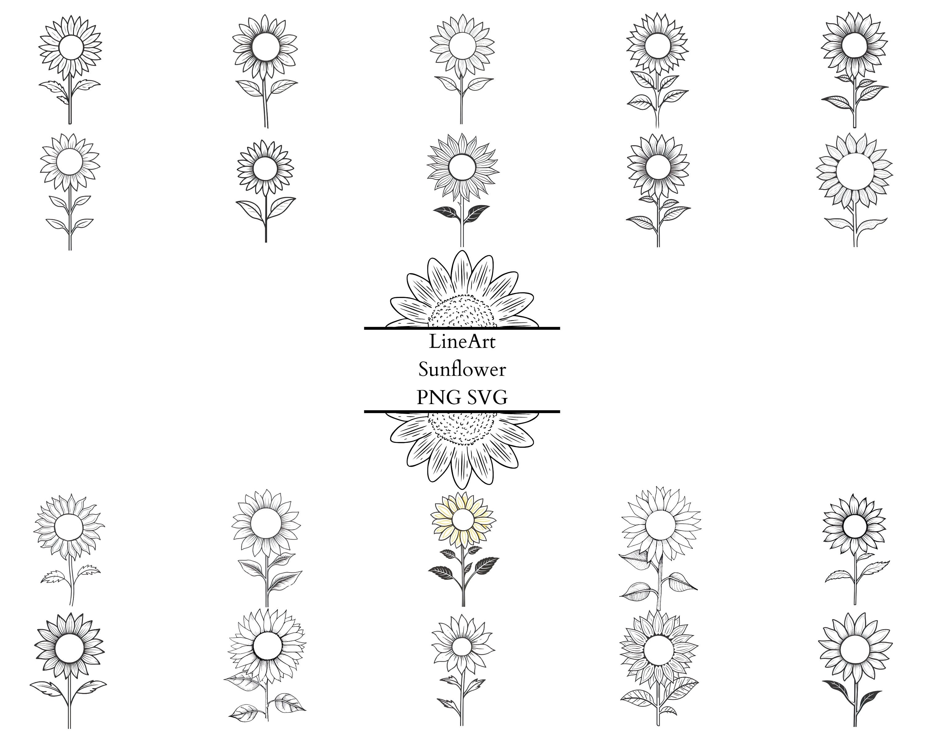 20 Sunflower Svg Designs, Sunflower Svg, Sunflower Bundle, Floral Svg ...