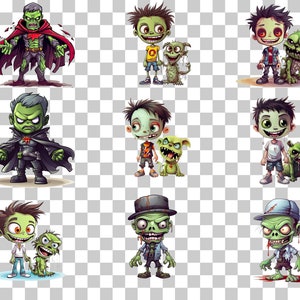 Halloween Zombies Watercolor Clipart, Zombies Watercolor Clipart ...