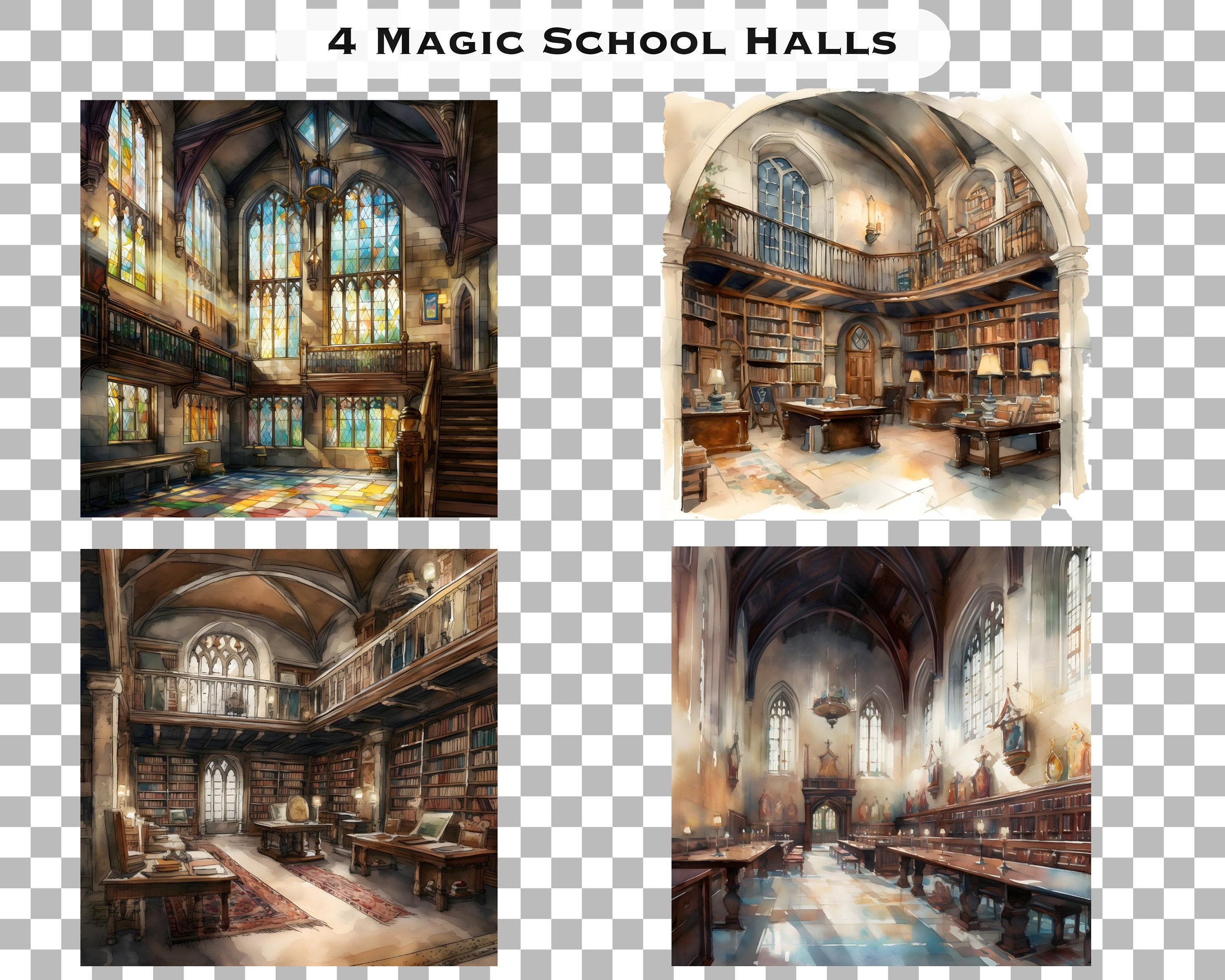 Magic School Watercolor Clipart, Magic Items Watercolor Clipart, Wizard ...