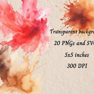 20 Watercolor Splashes, Clipart Elements & Free Flowing Shapes ...