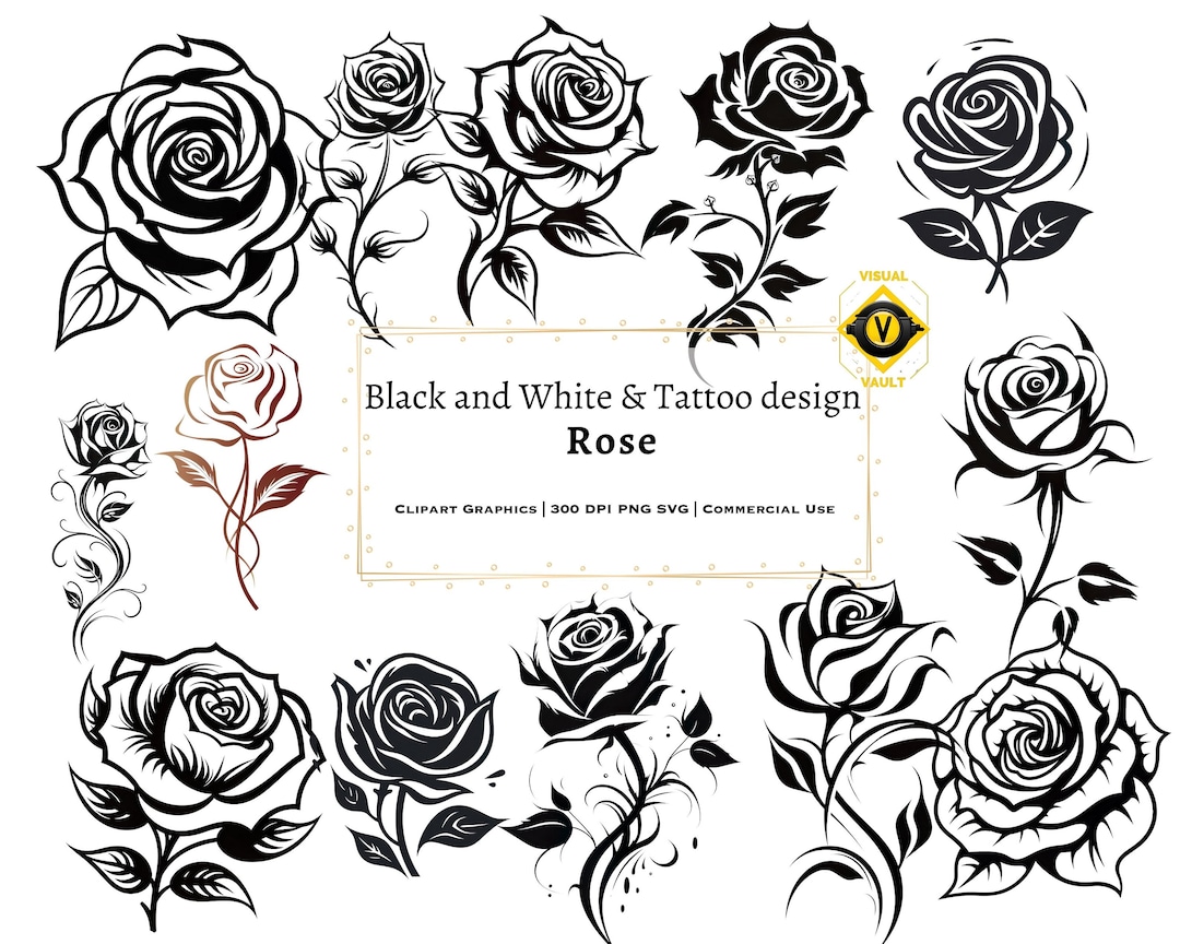 20 Rose Svg Designs | Rose Svg | Rose Bundle | Floral Svg Bundle ...