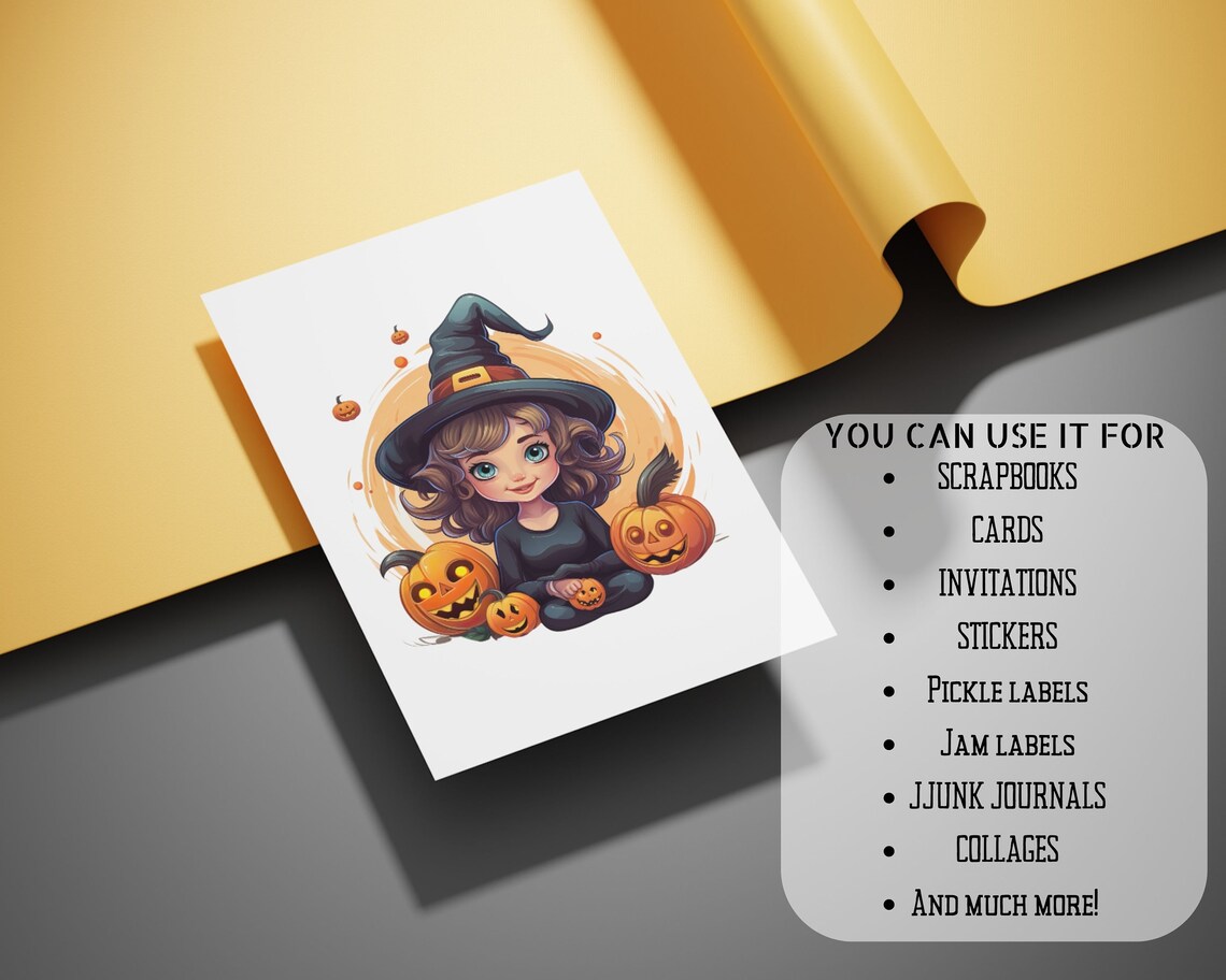 Cute Witches Watercolor Clipart, Witches Watercolor Clipart Bundle ...