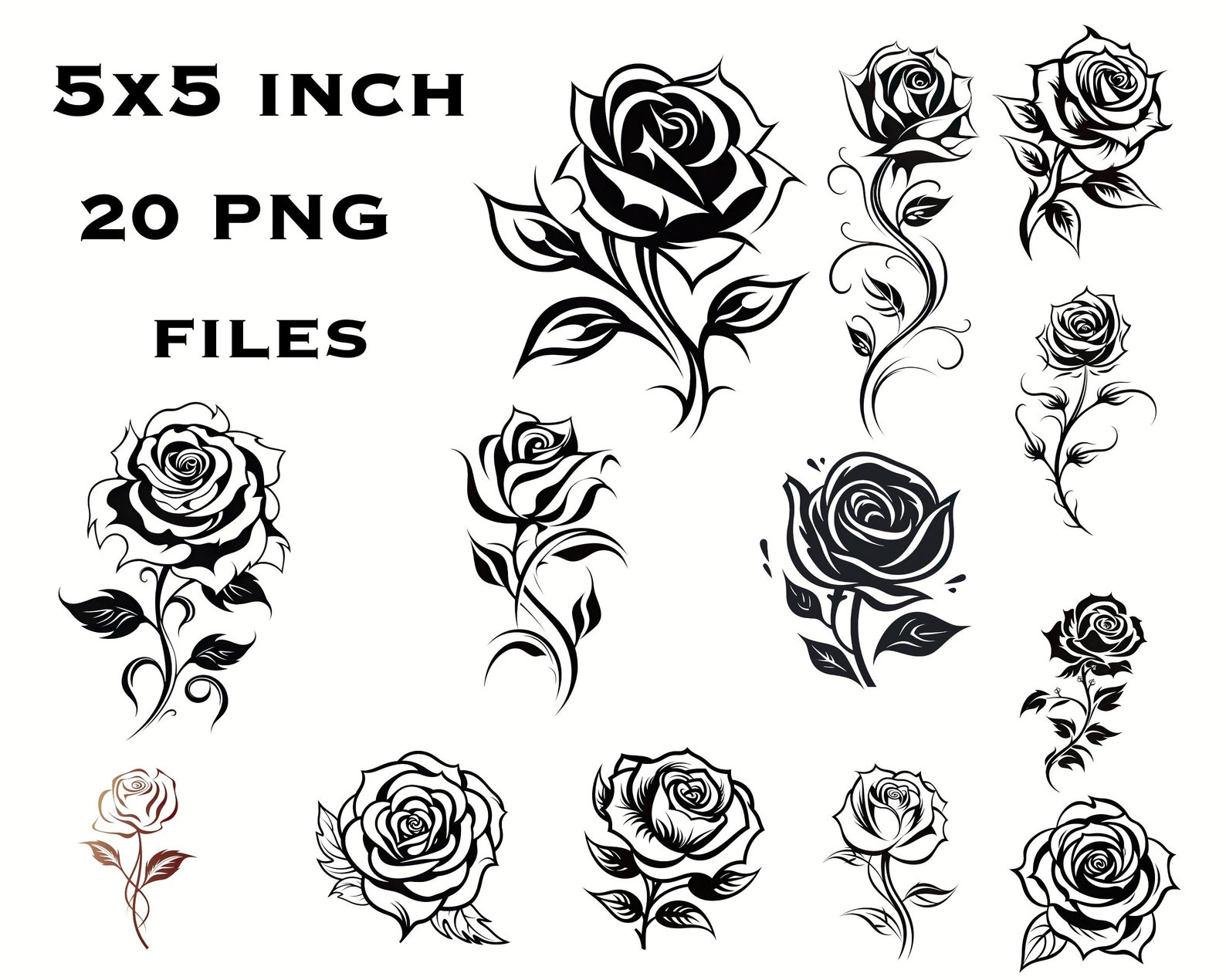 20 Rose Svg Designs Rose Svg Rose Bundle Floral Svg Bundle Geometric ...
