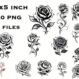 20 Rose Svg Designs | Rose Svg | Rose Bundle | Floral Svg Bundle ...