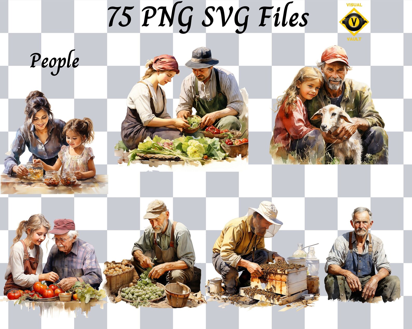 Farm Life Clipart Bundle, Farm Life Watercolor Clipart, Farm Animals ...