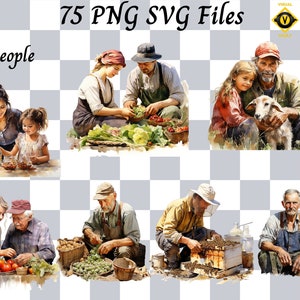 Farm Life Clipart Bundle, Farm Life Watercolor Clipart, Farm Animals ...