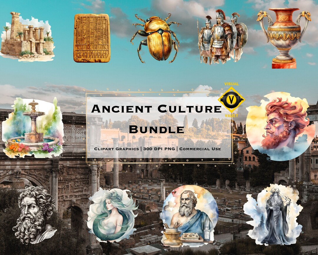 Ancient Civilizations Clipart Bundle, Egypt History Watercolor Clipart ...