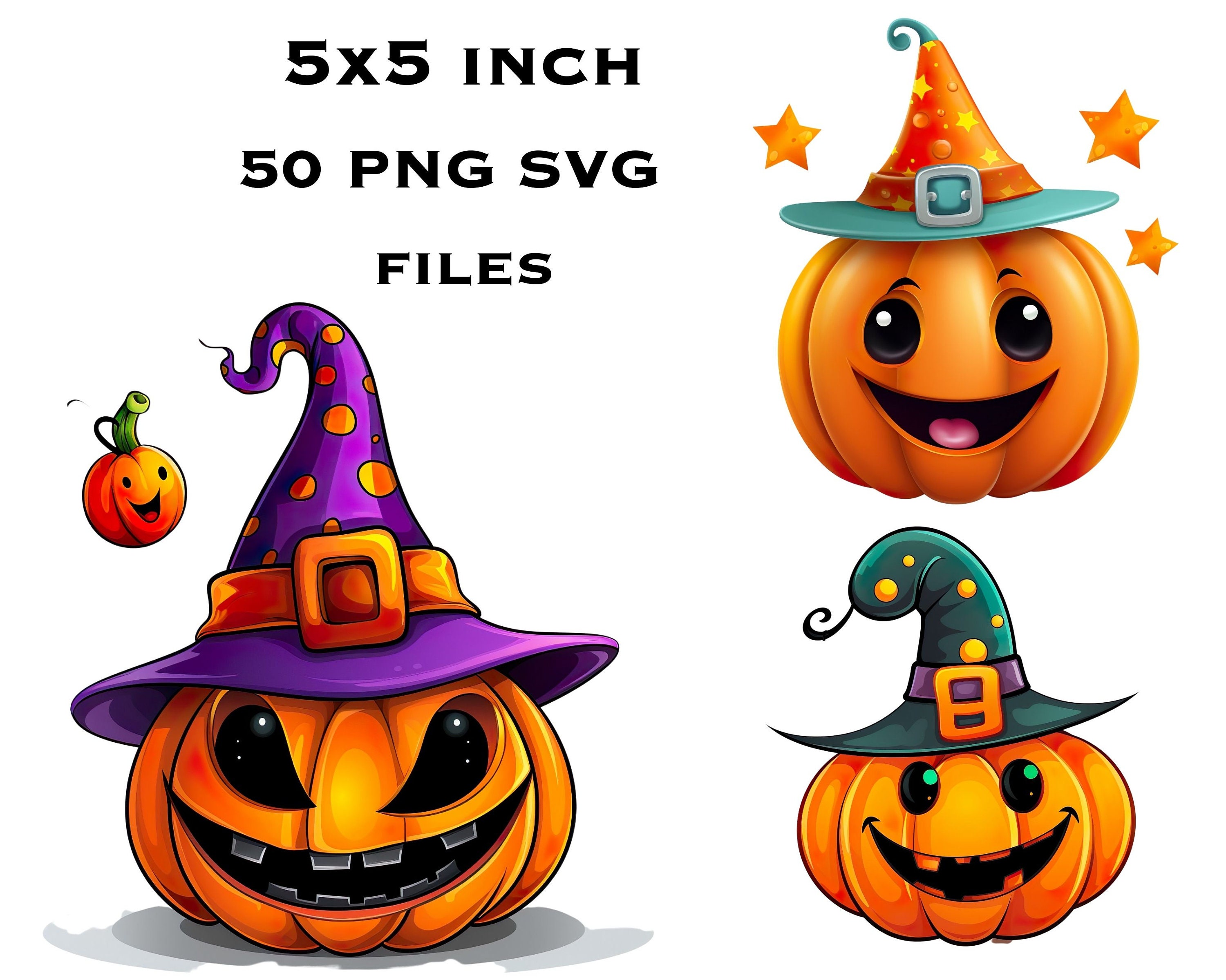 Smiling Pumpkins Clipart Pumpkins Halloween Graphics - Etsy
