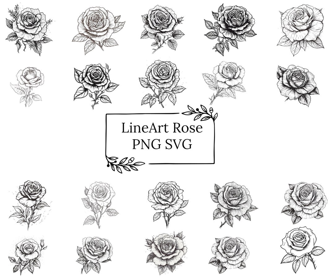 20 Rose Svg Designs | Rose Svg | Rose Bundle | Floral Svg Bundle ...