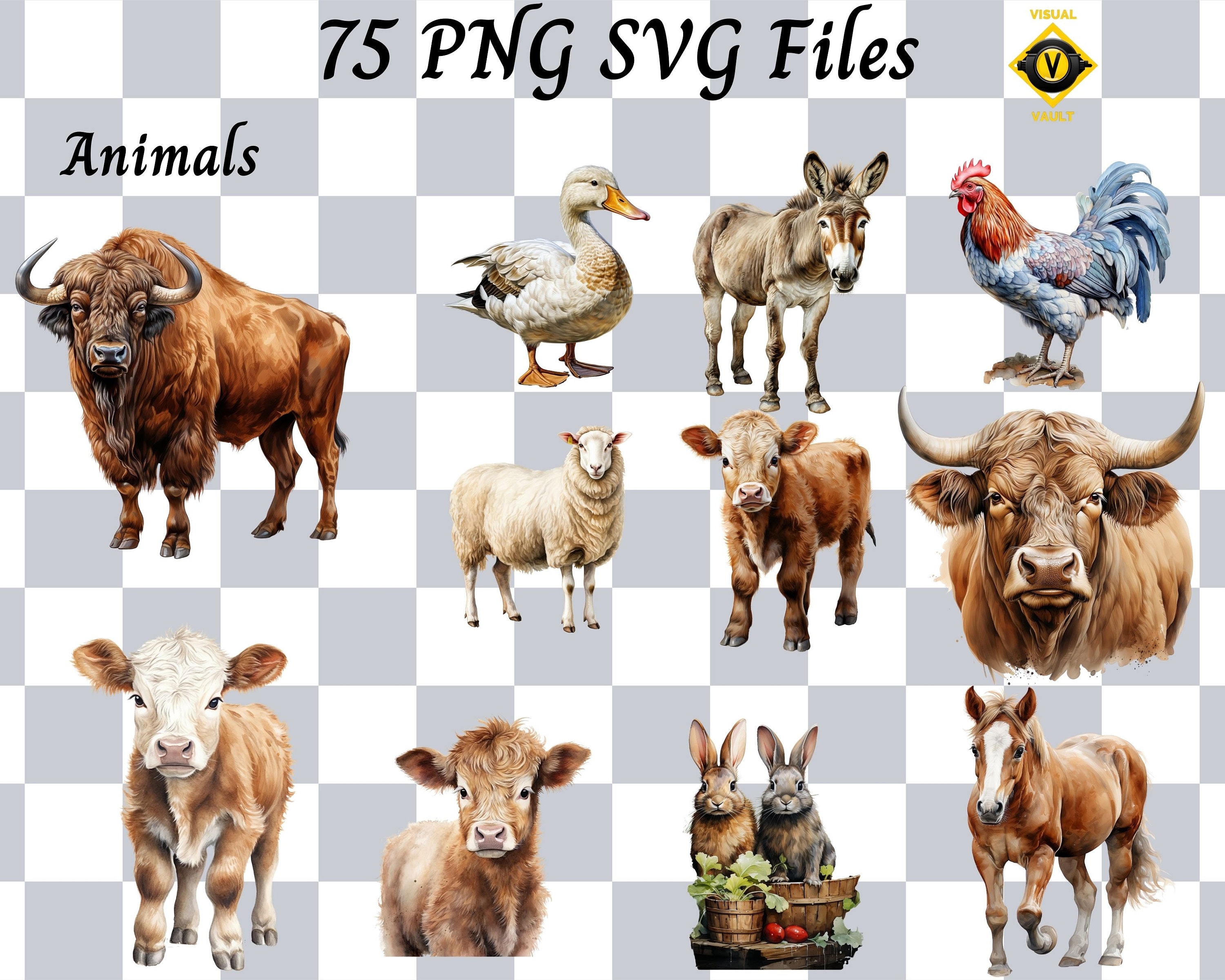 Farm Life Clipart Bundle, Farm Life Watercolor Clipart, Farm Animals ...