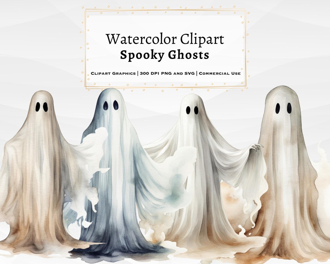 Watercolor Halloween Clipart, Halloween Ghosts Clipart Png, Watercolor ...