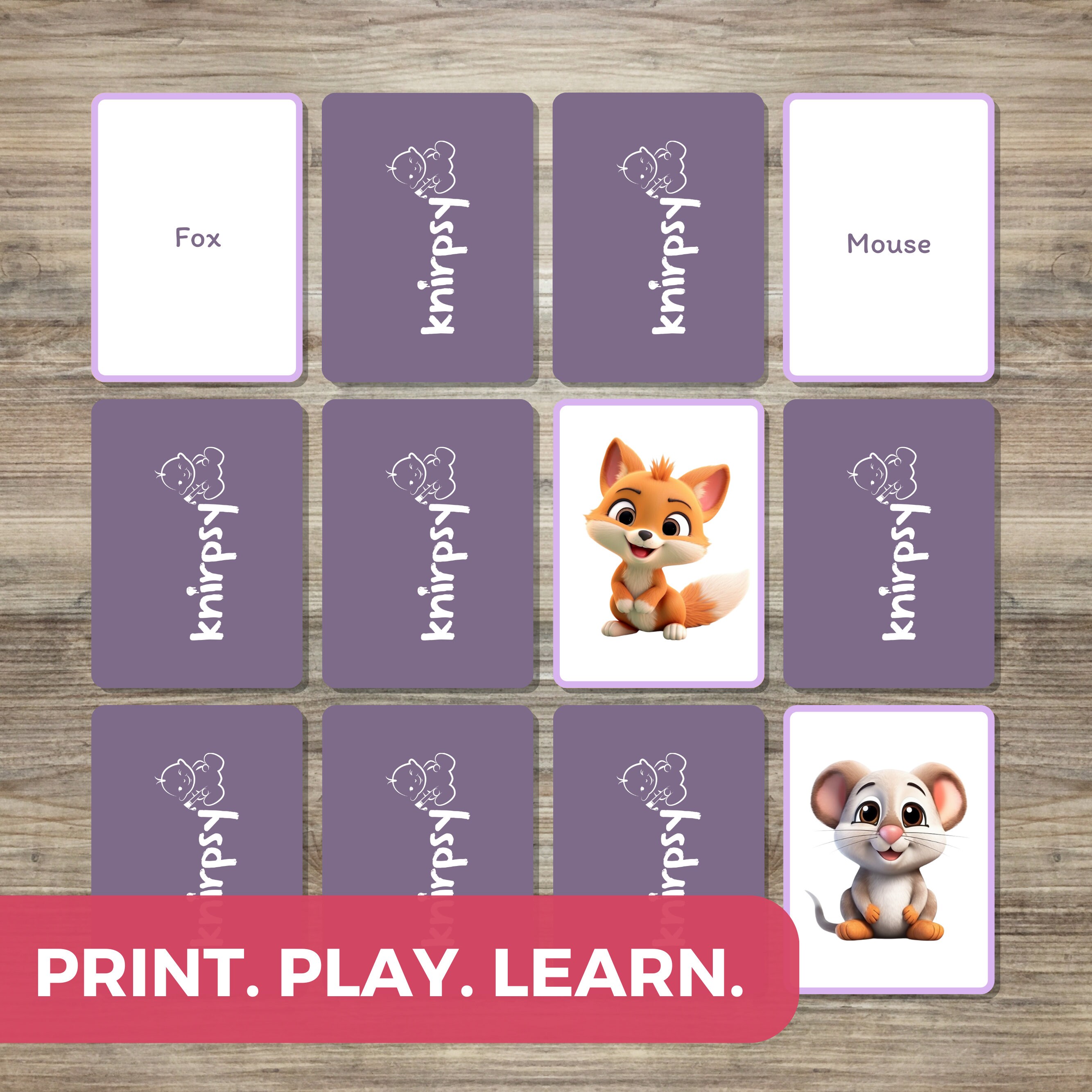 32 Cute Forest Animals Flashcards Editable PDF Clipart Transparent PNG ...