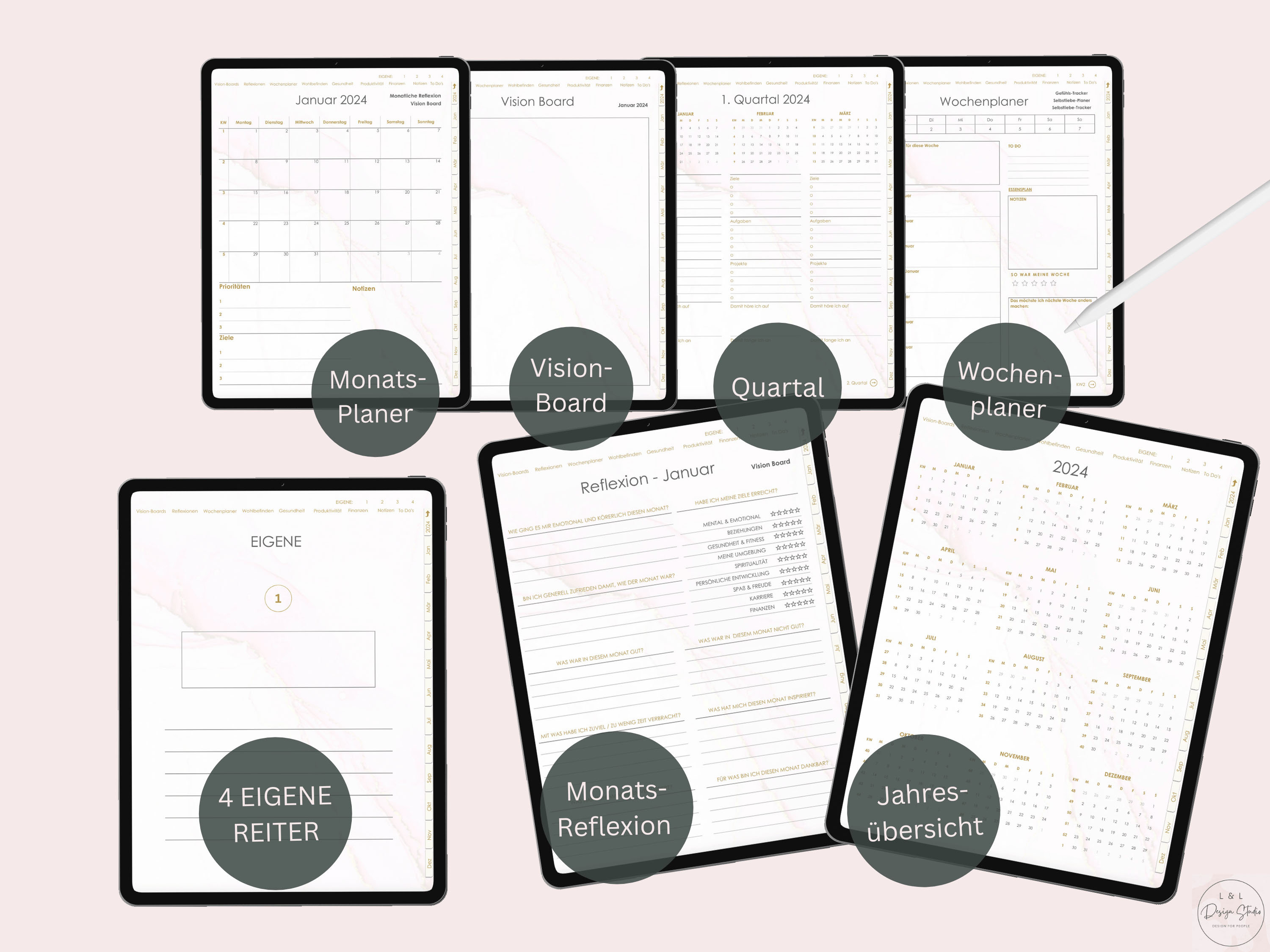 Digitaler Planer 2023 / 2024 Deutsch, Digitaler Planer Goodnotes ...