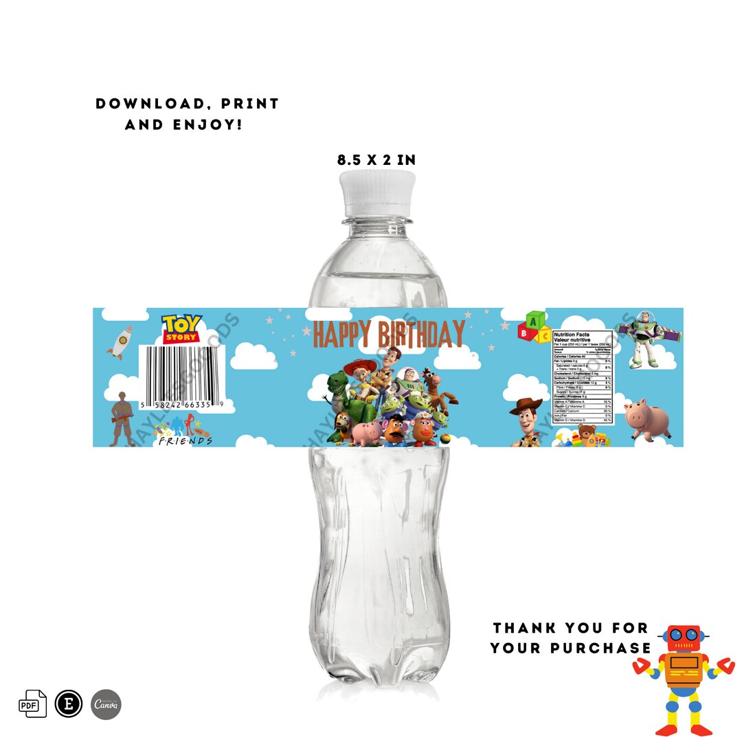 Toy Story Water Bottle Labels - Etsy