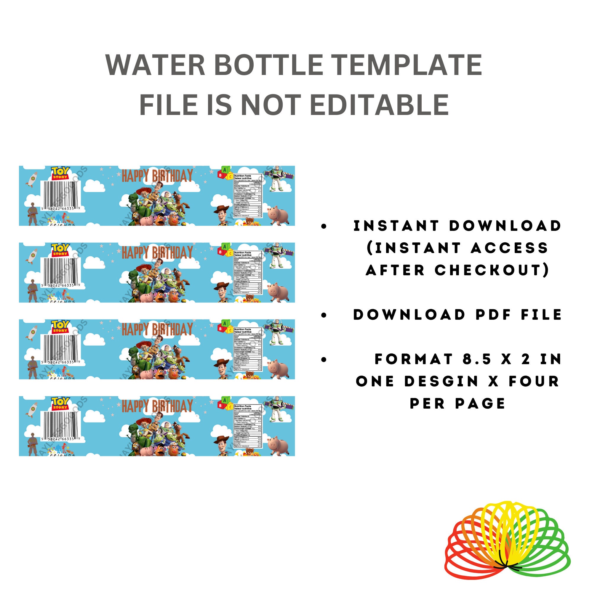 Toy Story Water Bottle Labels - Etsy