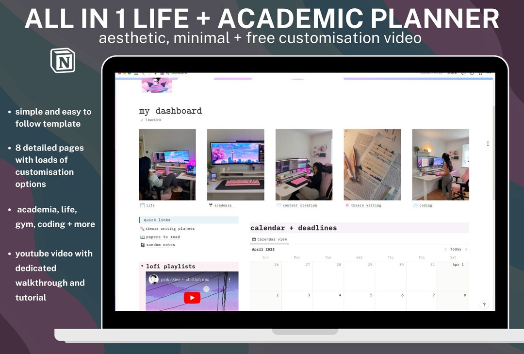 The Ultimate Academic Notion Template • All in One Life Planner, Notion ...