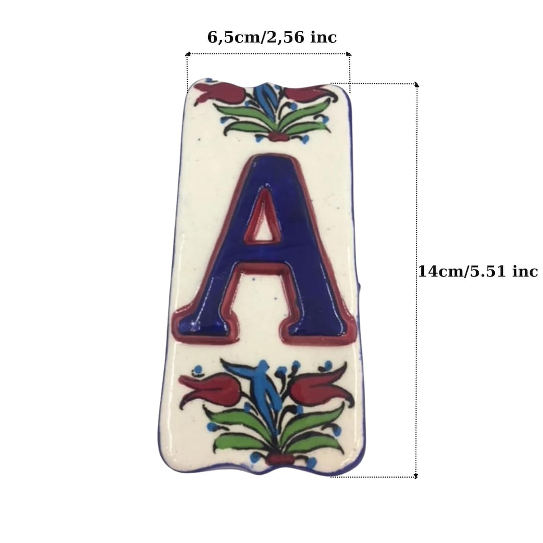 Handmade Ceramic Door Number: Floral Painted House Sign - Etsy