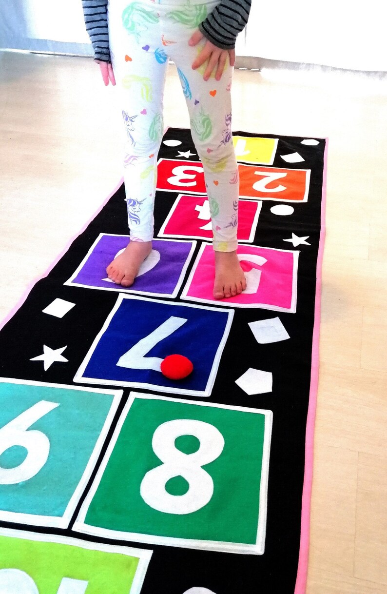 Felt Hopscotch Play Mat Set – Indoor Fun for Kids and Family, Perfect ...