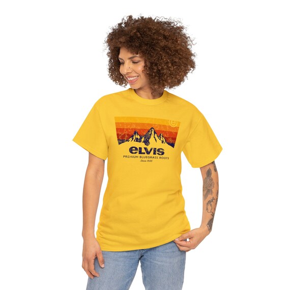 Vintage Style T Shirt. elvis PREMIUM BLUEGRASS ROOTS Parody Mashup of Levis Design and Elvis Memorabilia Etsy