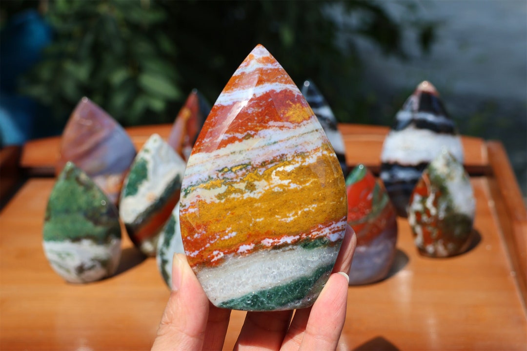 2.5-3in Natural Ocean Jasper Carved Stand, Quartz Crystal Stand ...