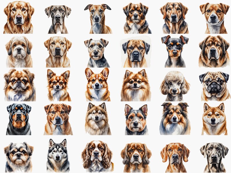 Dog Breed Clipart Bundle - Watercolor Dogs - Dog Clipart : Cliparts ...