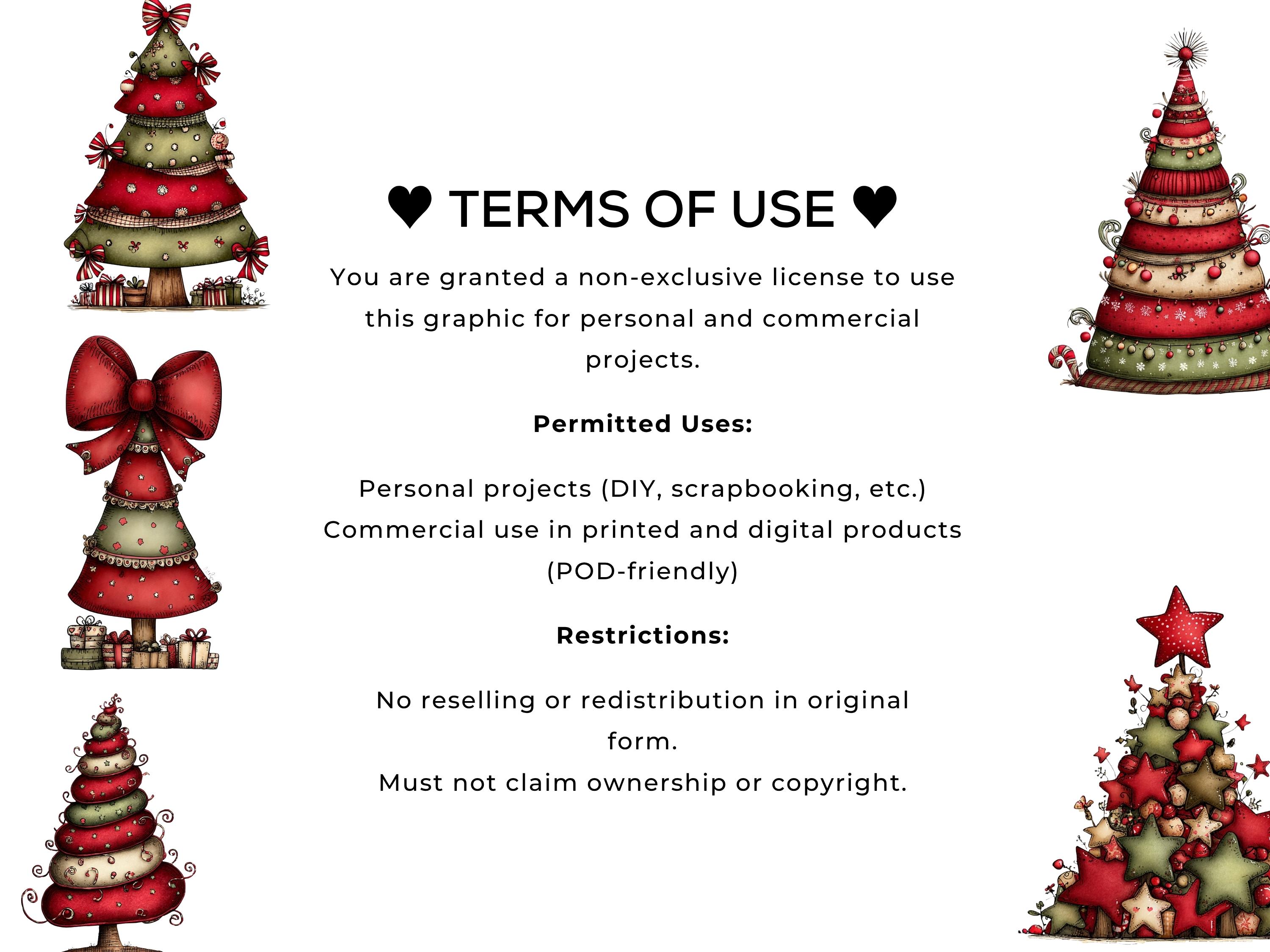 Whimsical Christmas Tree Clipart: Festive Holiday Graphics PNG, Digital ...