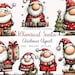 Whimsical Christmas Santa Clipart – Festive Holiday Clipart (digital ...