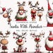 Santa & Reindeer Clipart: Festive Holiday Graphics PNG, Digital ...