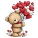 60 Teddy Bear Valentine's Day Clipart: Love Graphics Bundle, Valentine ...