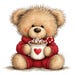 60 Teddy Bear Valentine's Day Clipart: Love Graphics Bundle, Valentine ...