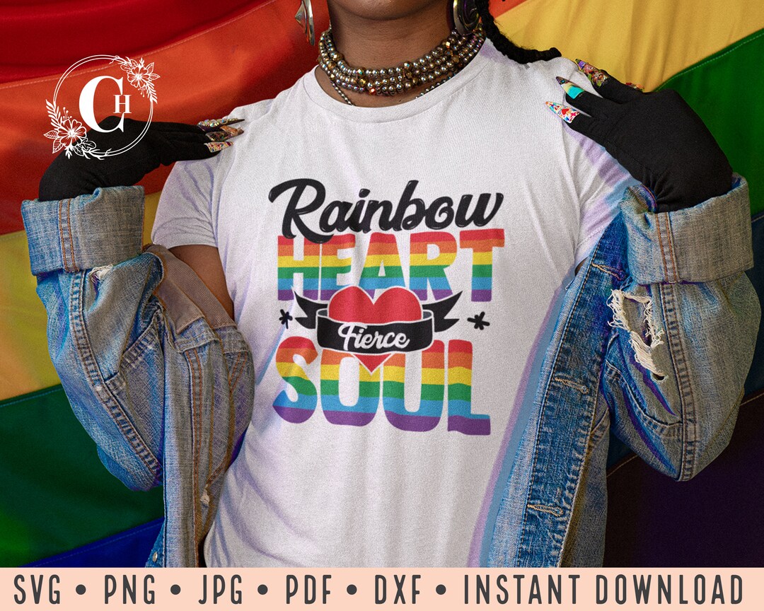Rainbow Heart Fierce Soul SVG Svg Png Pdf Ai Eps - Etsy