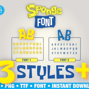 Sponge Font Bundle Svg Png Pdf INSTANT DOWNLOAD - Etsy