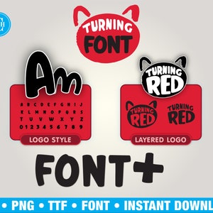 Turning Red Font Bundle Svg Png Pdf INSTANT DOWNLOAD - Etsy
