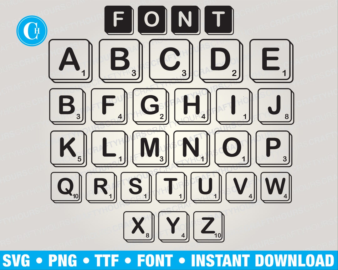 Scrabble Font Svg Png Pdf INSTANT DOWNLOAD - Etsy UK