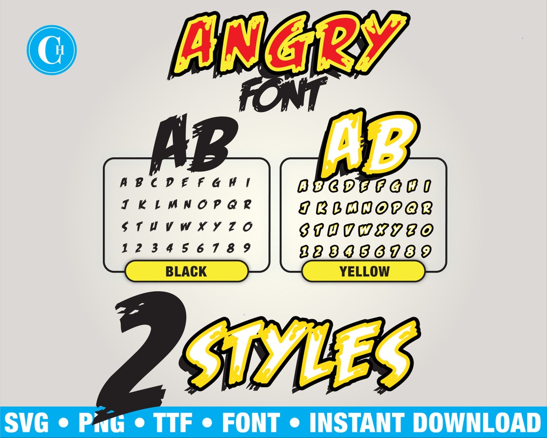 Angry Font Bundle Svg Png Pdf INSTANT DOWNLOAD - Etsy
